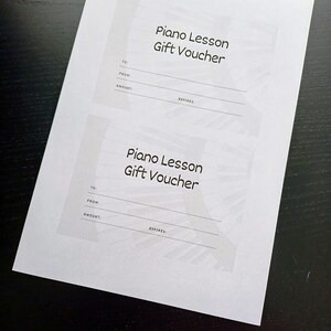 Printable Piano Lesson Gift Voucher, Piano Gift Certificate - Etsy