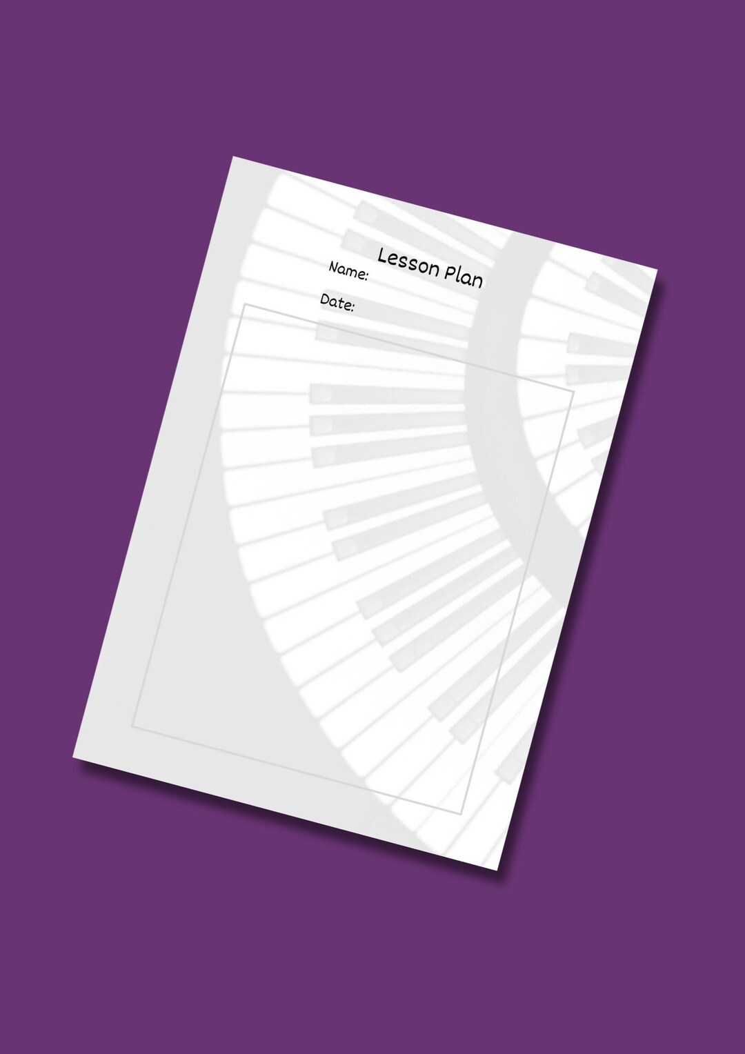 Piano Tutor Lesson Plan A4 PDF, Piano Teacher Lesson Planner, Lesson ...