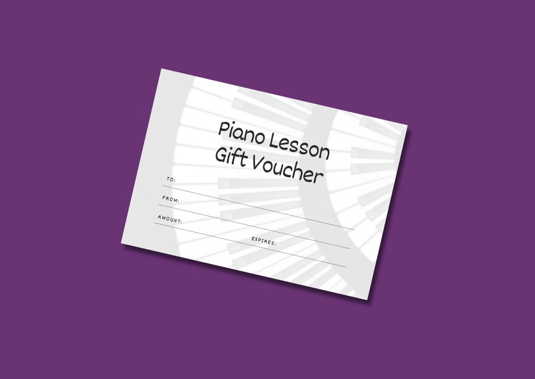 Printable Piano Lesson Gift Voucher, Piano Gift Certificate - Etsy