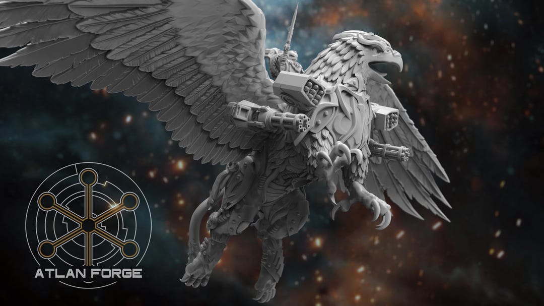 Battle Griffin | 16k 3D Printed | by Atlanforge | 40k Proxy Aos D&D ...