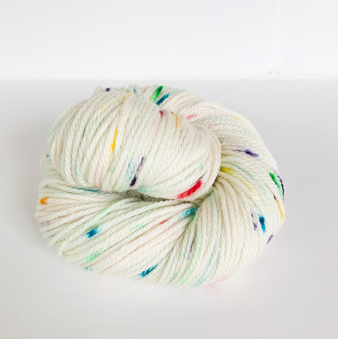 Rainbow Splash Hand Dyed Yarn, Aran Worsted Weight Merino Superwash ...