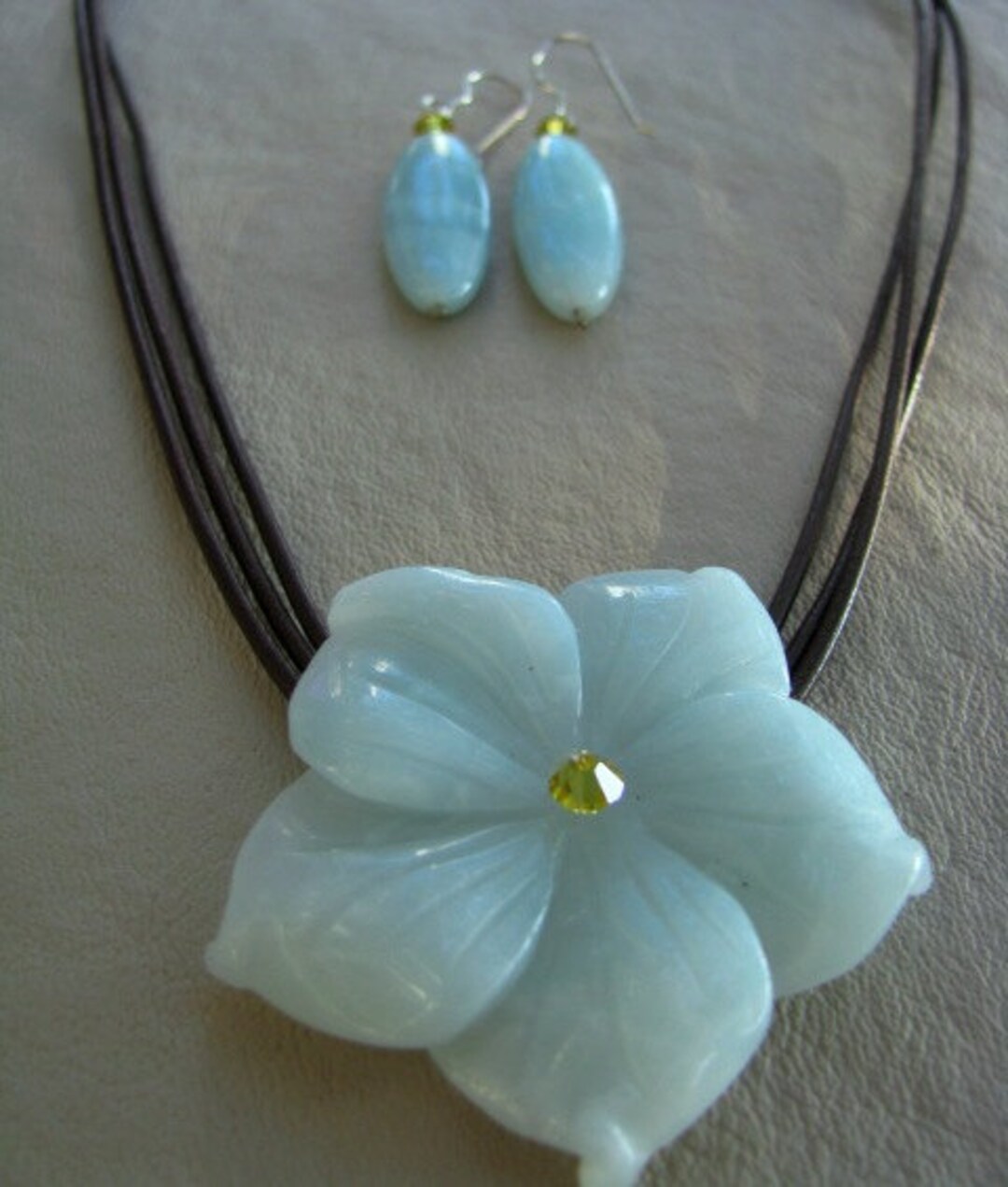 LOVELY dessert Flower Amazonite Flower Necklace Set - Etsy