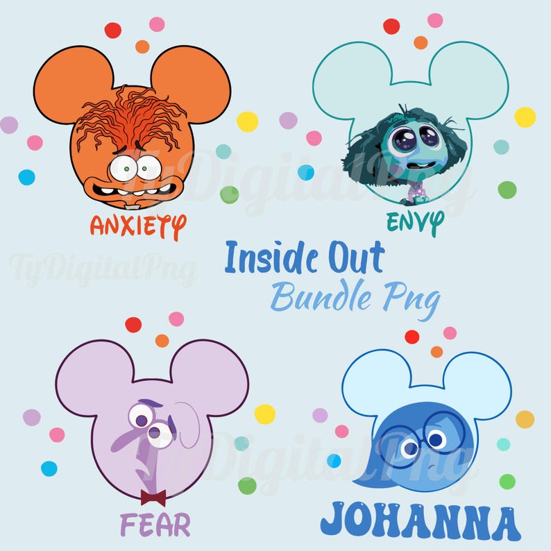 4-PNG Inside Out 2 Bundle Png, Fear Png, Envy Png, Anxiety Png, Johanna ...