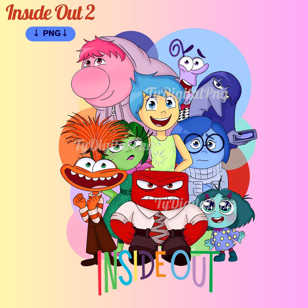 Inside Out 2 Png, Inside Out Characters Png, Anger Joy Sadness ...