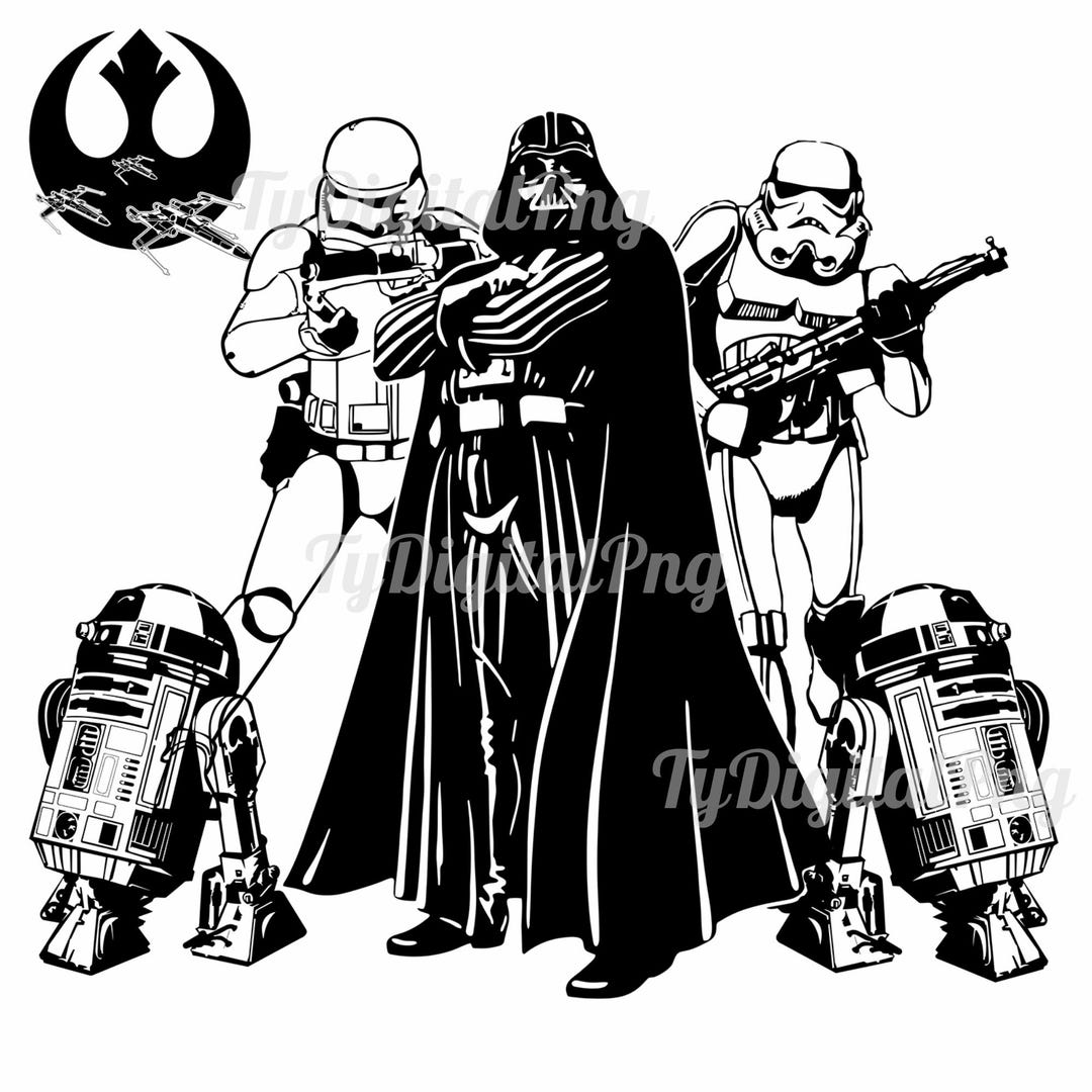 Star Wars Black and White Design, Star Wars Png , Star Wars Family ...