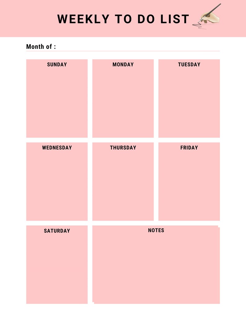 Minimalist to Do List, Simple Tasks List Template, Editable ...
