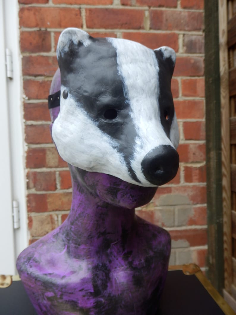 Badger Mask Animal Paper Mache Venetian Carnival Halloween Costume - Etsy