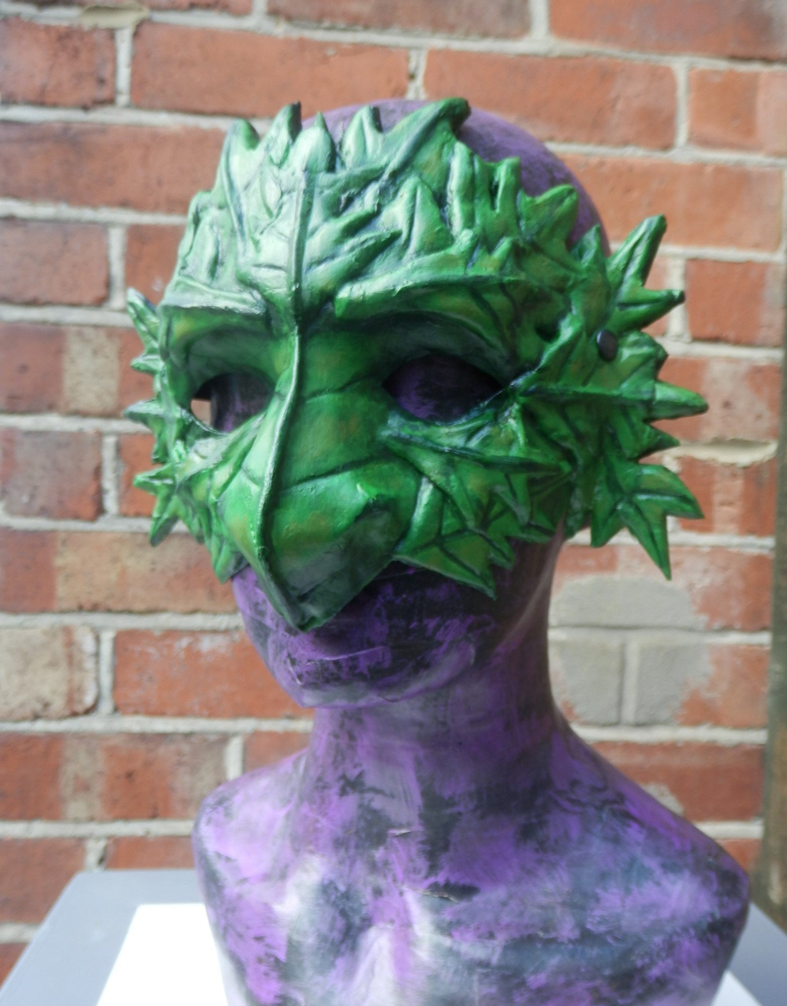 Green Man Mask Papier Mache Venetian Carnival Pagan Costume Halloween ...