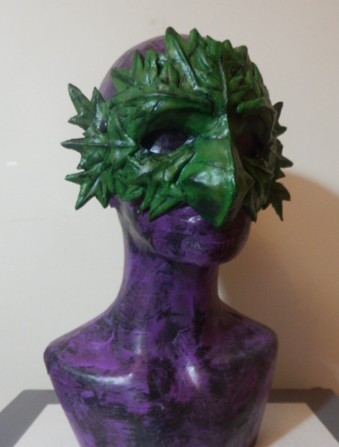 Green Man Mask Papier Mache Venetian Carnival Pagan Costume Halloween ...
