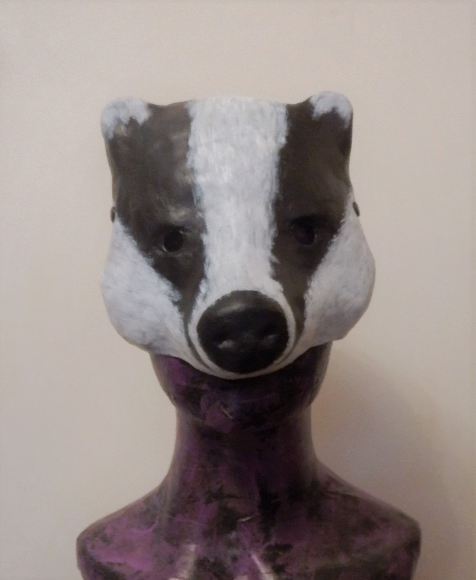 Badger Mask Animal Paper Mache Venetian Carnival Halloween Costume - Etsy