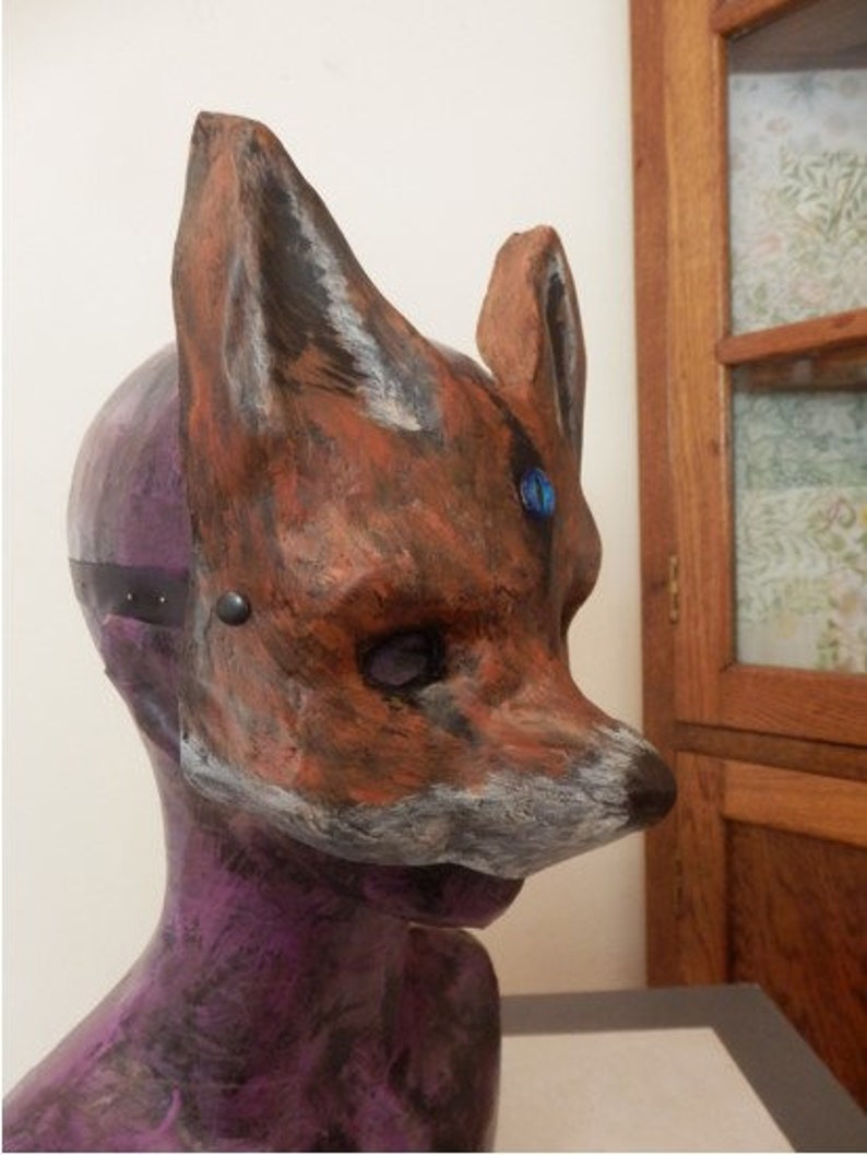 Fox Mask Paper Mache Venetian Carnival Costume Papier Animal Halloween ...