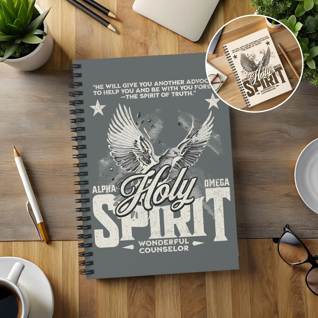 Holy Spirit Spiral Notebook, 6x8 Ruled Line, Bible Study Notes, To-do ...