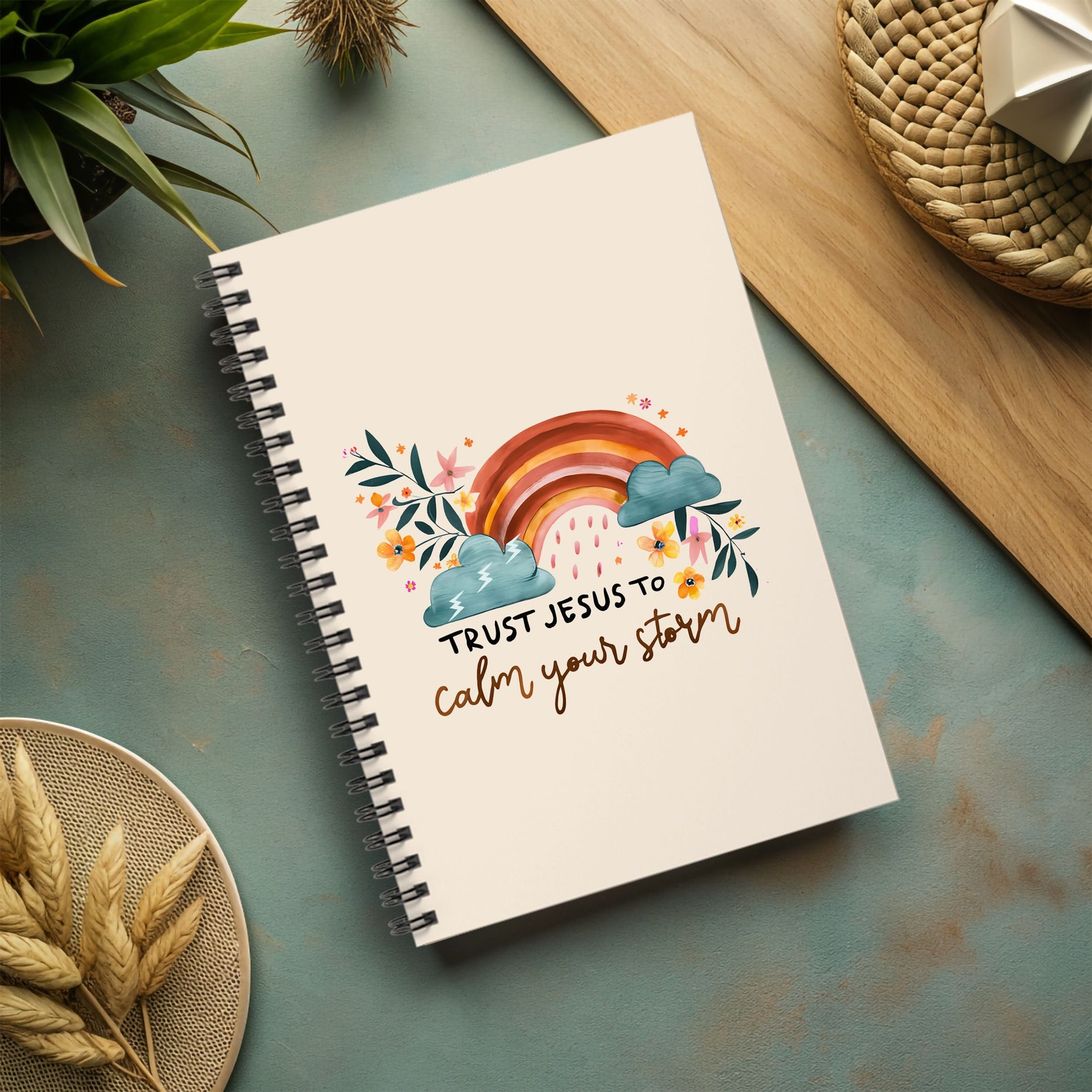 Trust Jesus Spiral Notebook, 6x8 Ruled Line, Bible Study Notes, To-do ...