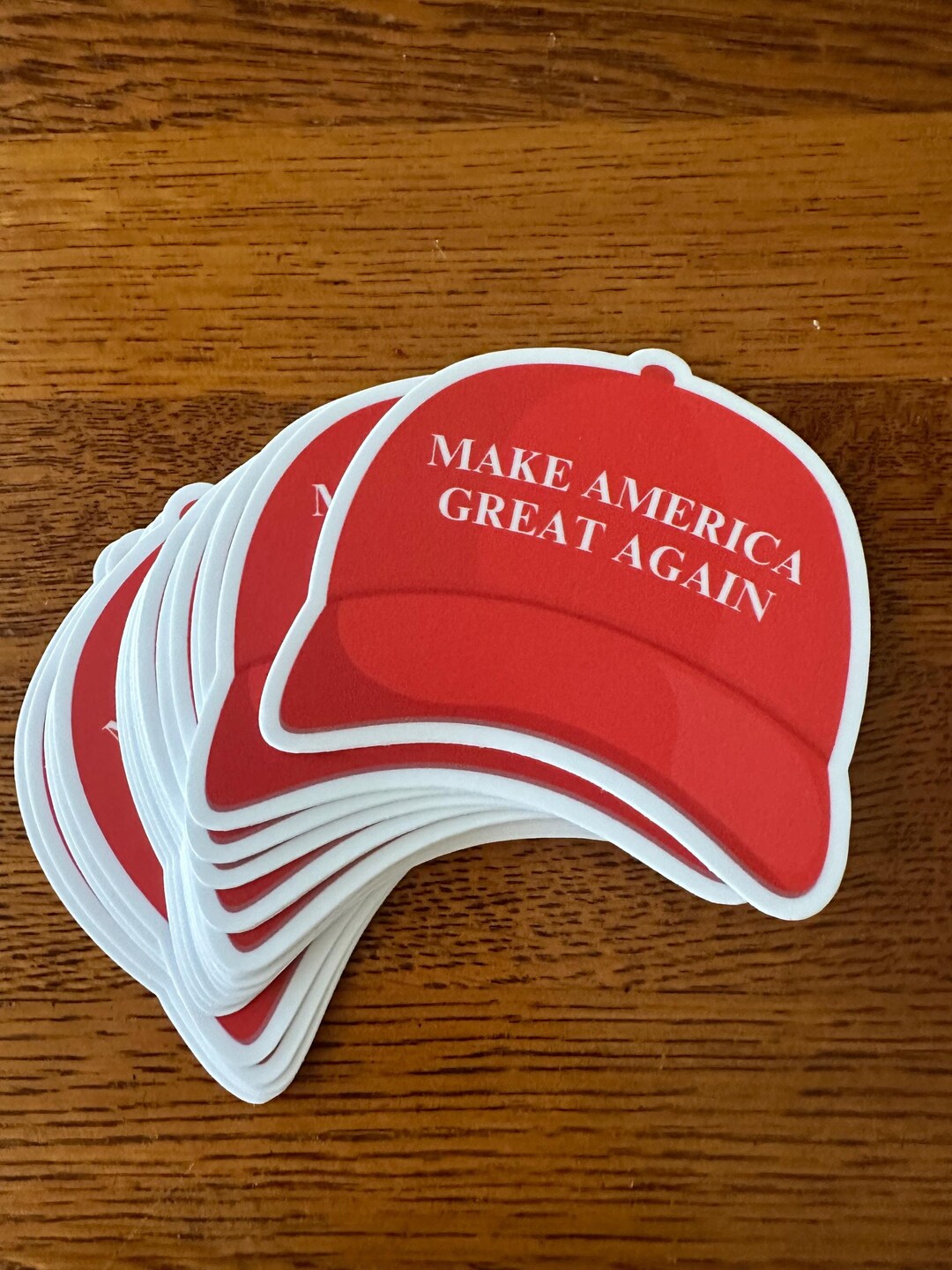 Trump MAGA Hat Die-cut Sticker, Political Sticker, Republican Sticker ...