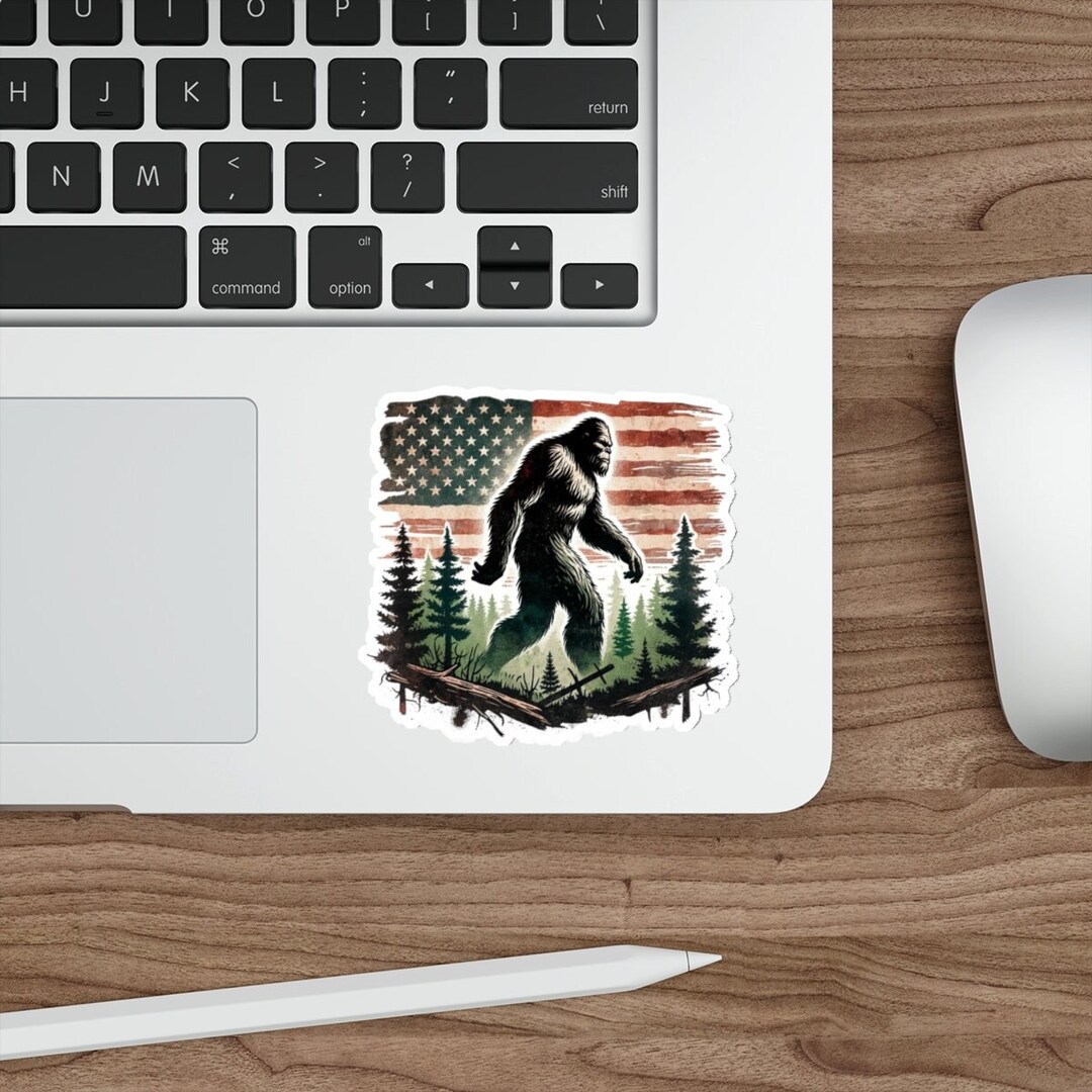 Patriotic Big Foot Sticker, Sasquatch Die-cut Sticker, American Flag ...