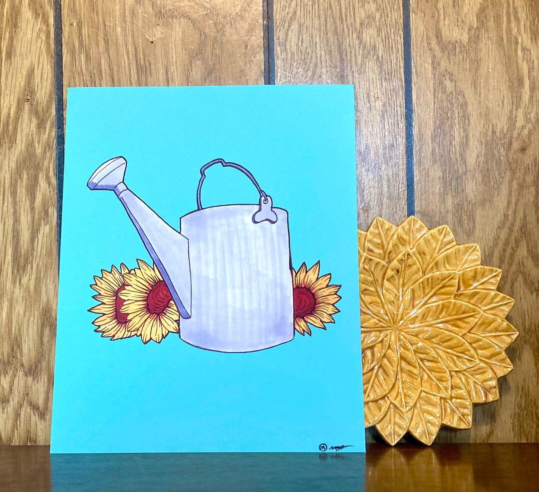 Vintage Watering Can Print - Etsy