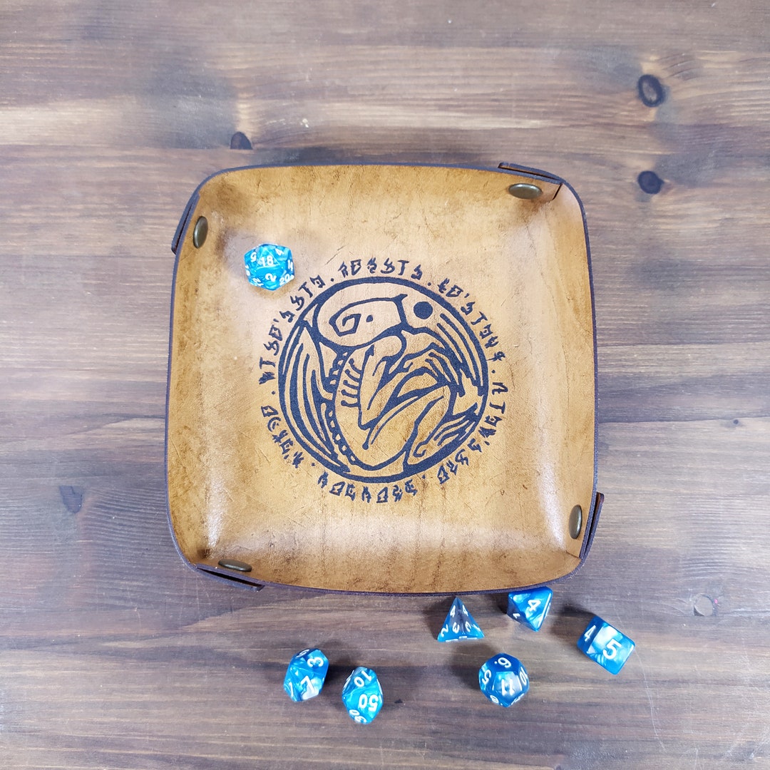 Dice Rolling Tray With Cthulhu Emblem Made in Genuine Italian Leather ...