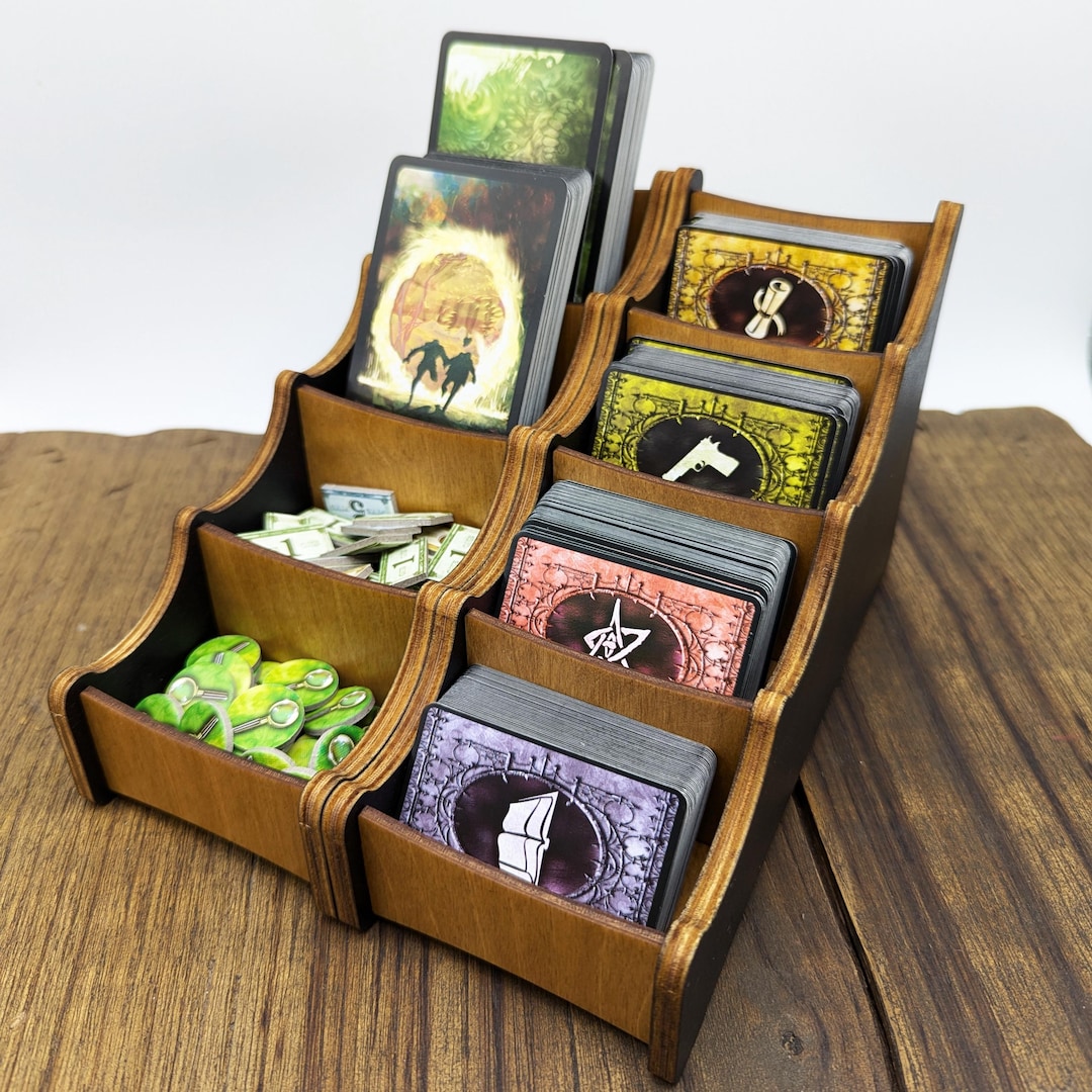 Wooden Board Games Cards, Tokens Tiles Holder, Modular and Magnetic ...