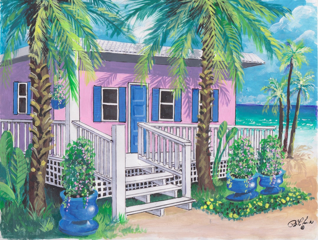 The Beach House Art Print - Etsy