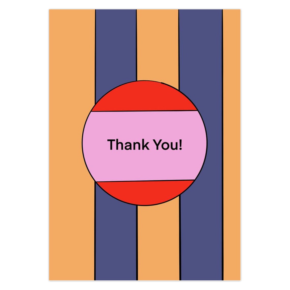 Thank You in Circle - Folded Card - Blank Inside - Etsy