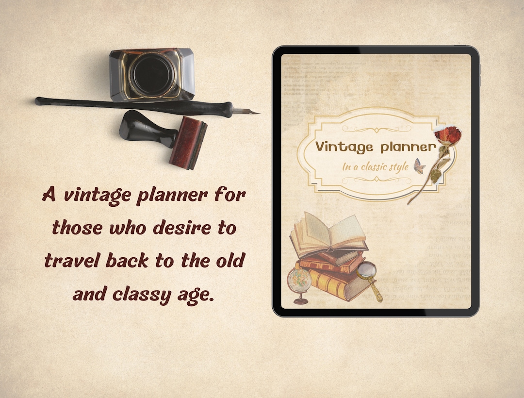 Vintage Planner, Digital Planner 2024, Classy Planner, Vintage Diary ...