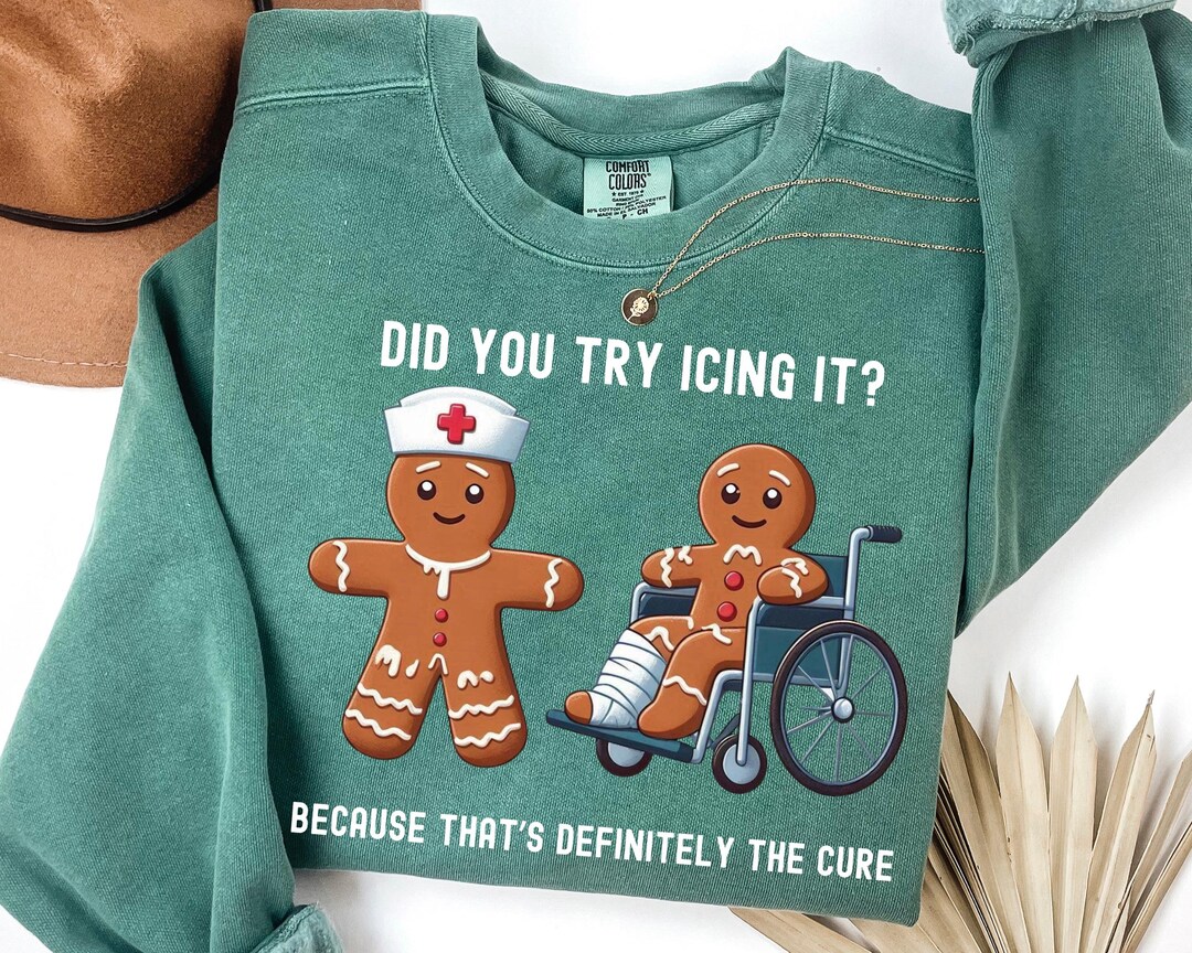 Funny Nurse Shirt Icing It Tee for Healthcare Workers, Gingerbread ...