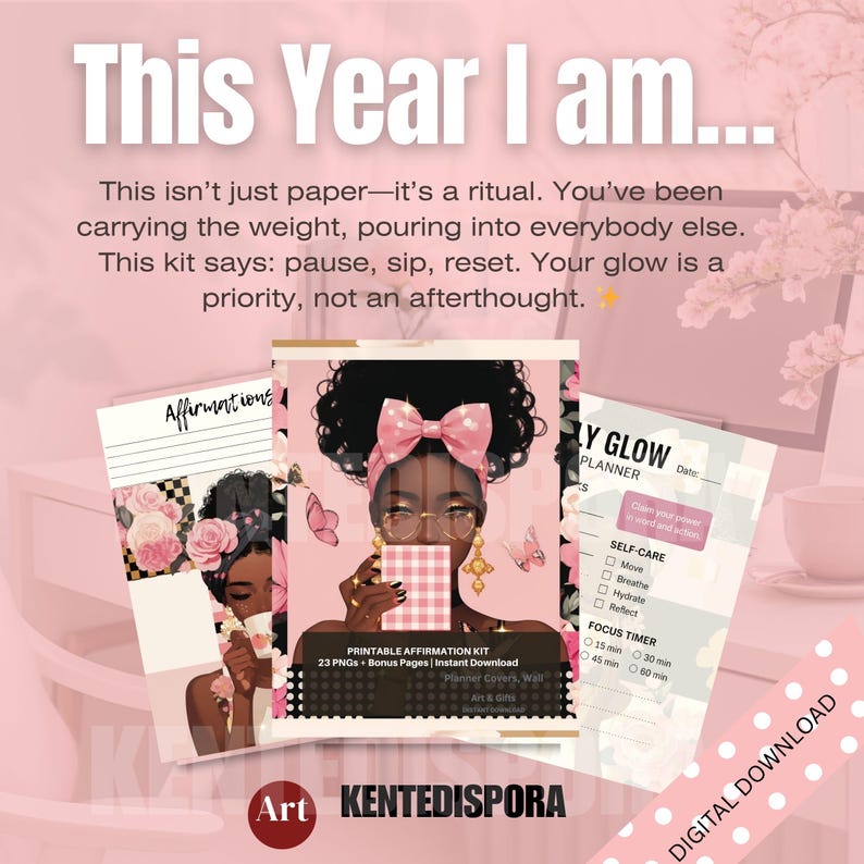 Self-care Vision Board Kit: Moodboard, Affirmations, Logo Page (digital ...