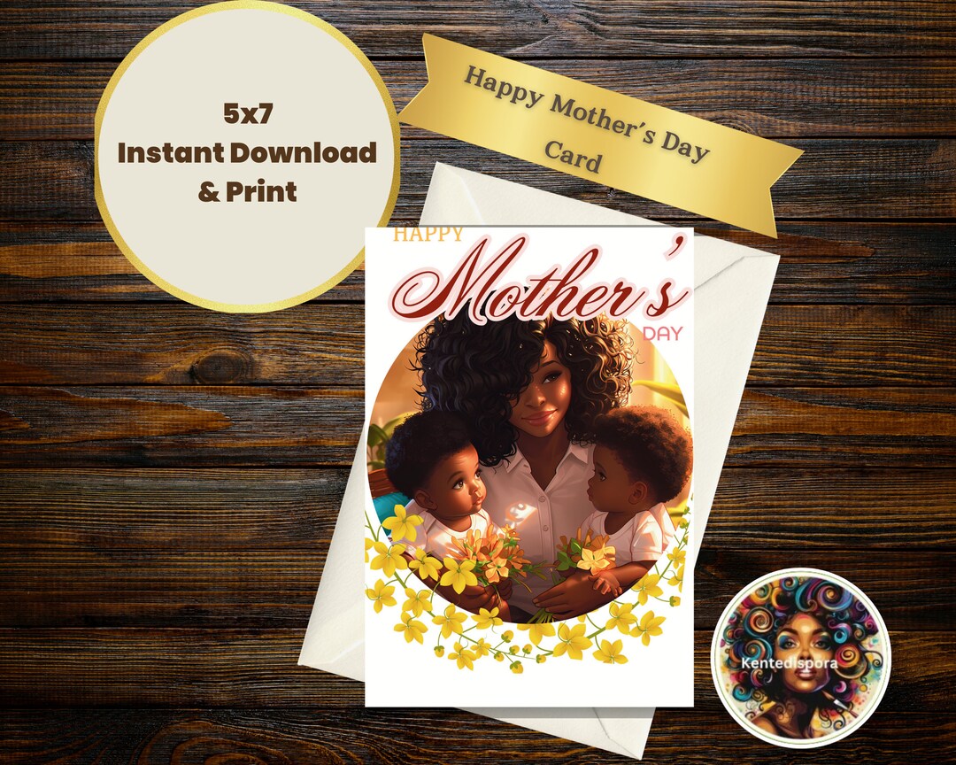Printable Mothers Day Card, Happy Mothers Day, Instant Download. 5x7 ...