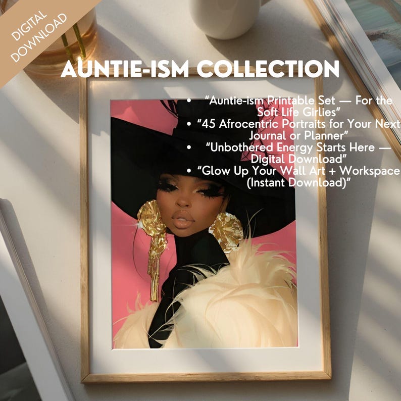 Afrocentric Auntie Portraits | Printable Affirmations & Planner ...