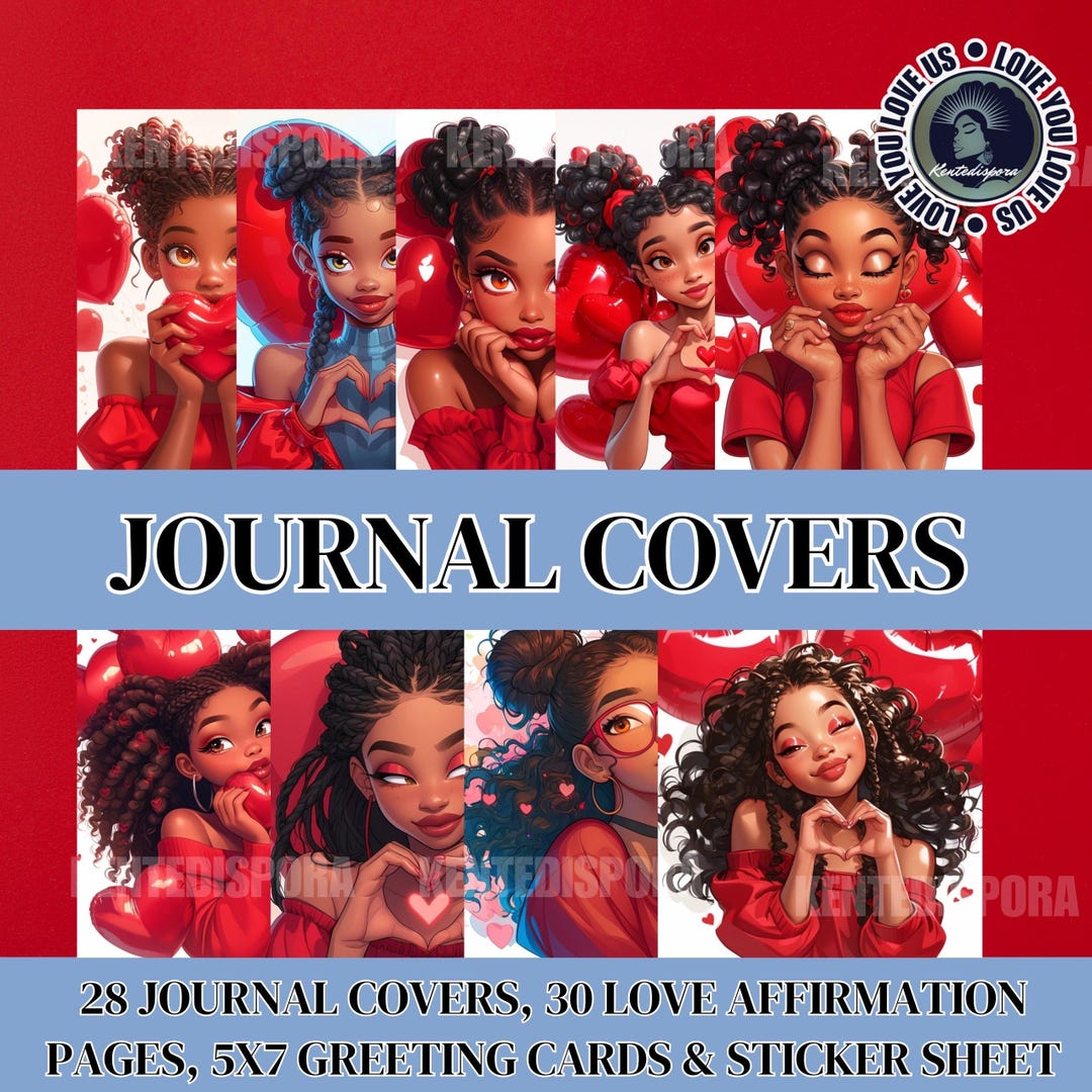 Valentine Journal Covers: Self-reflection & Affirmation Bundle (digital ...