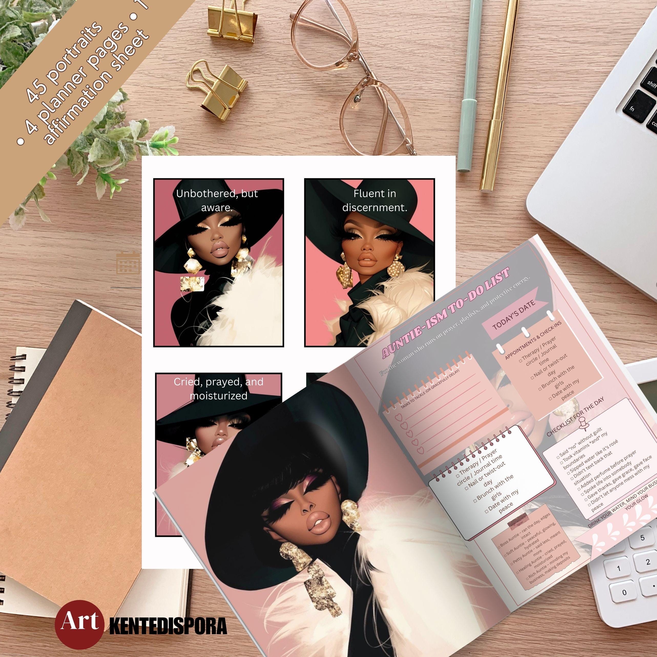 Afrocentric Auntie Portraits | Printable Affirmations & Planner ...