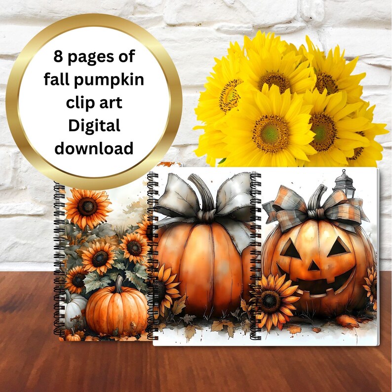 Stunning Pumpkin Clip Art Set for Diy Projects, Thanksgiving Decor | 8 ...
