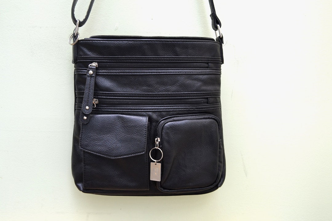 Black Leather Bag, BACI Purse, Crossbody Purse, Vintage Bag, 1990s ...