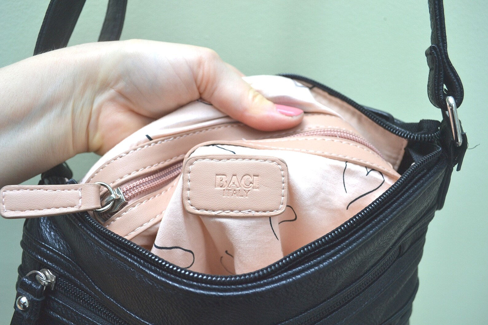 Black Leather Bag BACI Purse Crossbody Purse Vintage Bag - Etsy