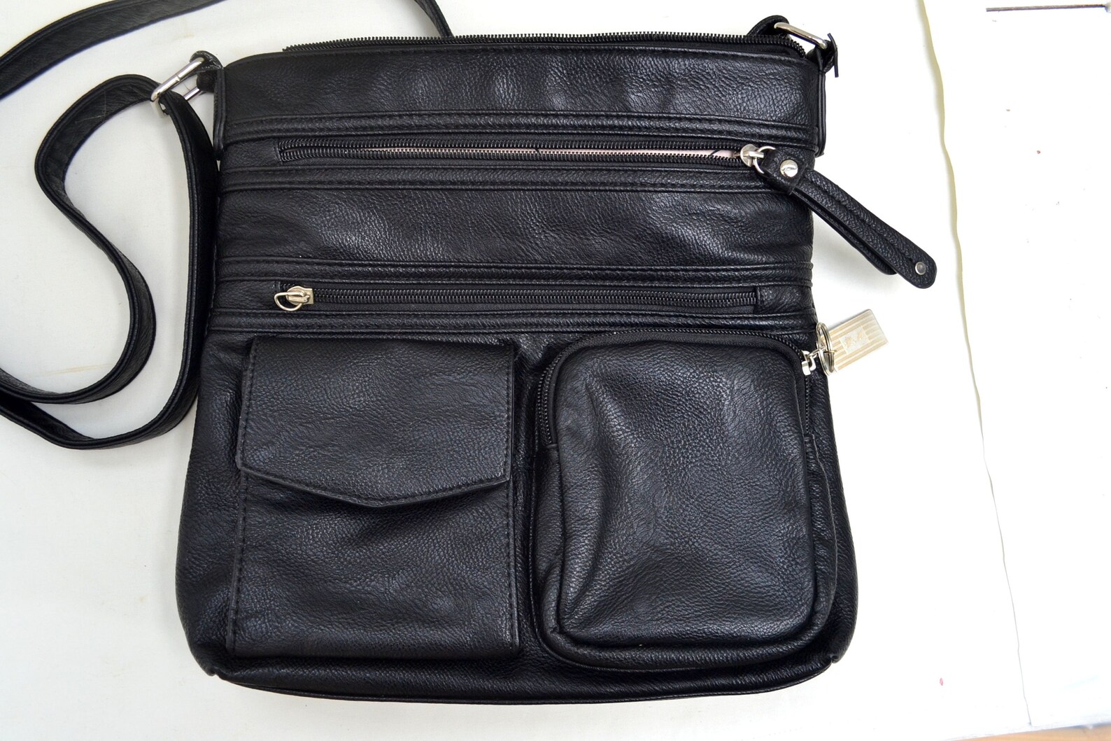 Black Leather Bag BACI Purse Crossbody Purse Vintage Bag - Etsy