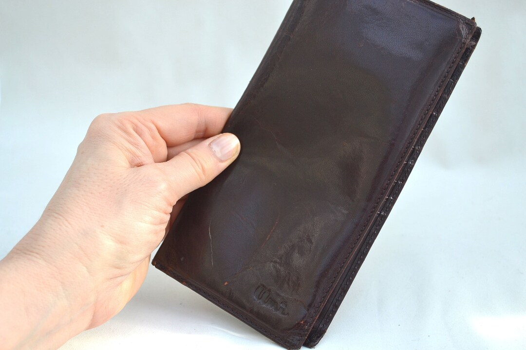 Vintage Brown Wallet, Leather Wallet, UMI DESIGNS Wallet, Foldover ...
