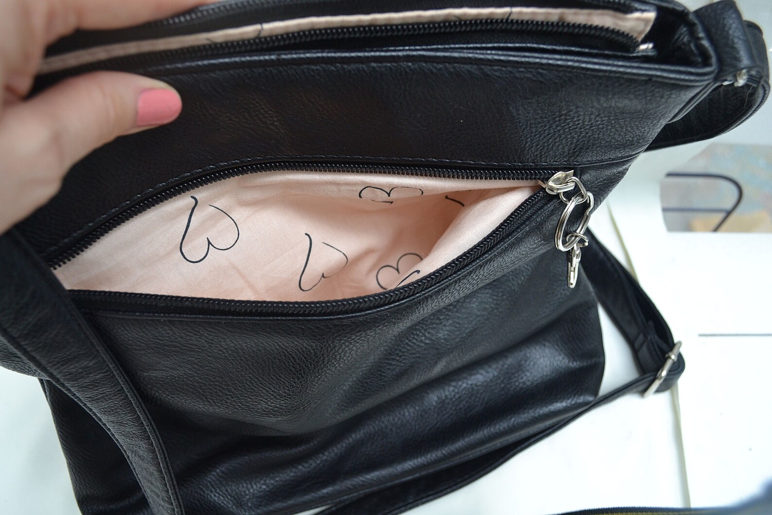 Black Leather Bag BACI Purse Crossbody Purse Vintage Bag - Etsy