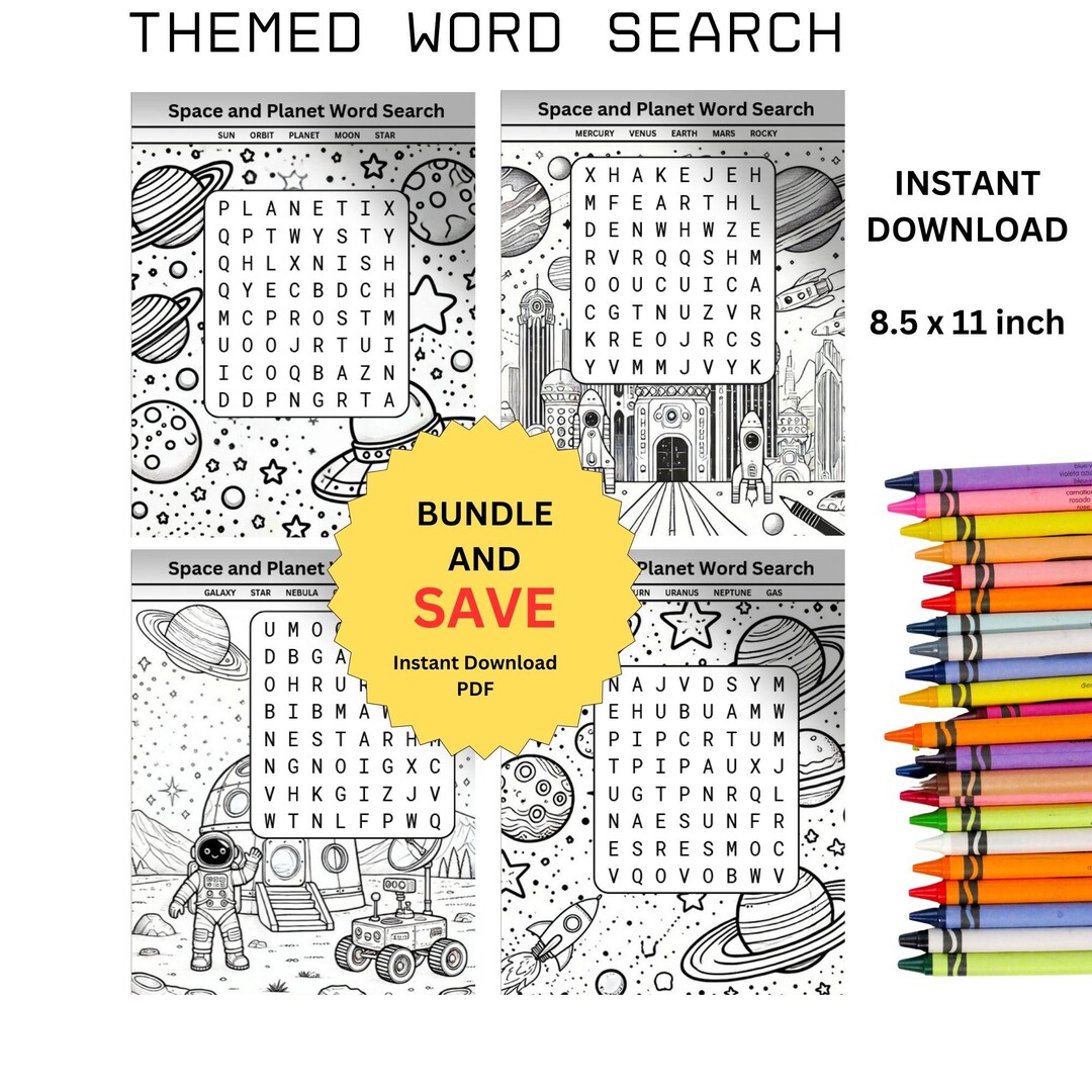 Planet Word Search | Themed Word Search | Coloring Book | Teacher ...