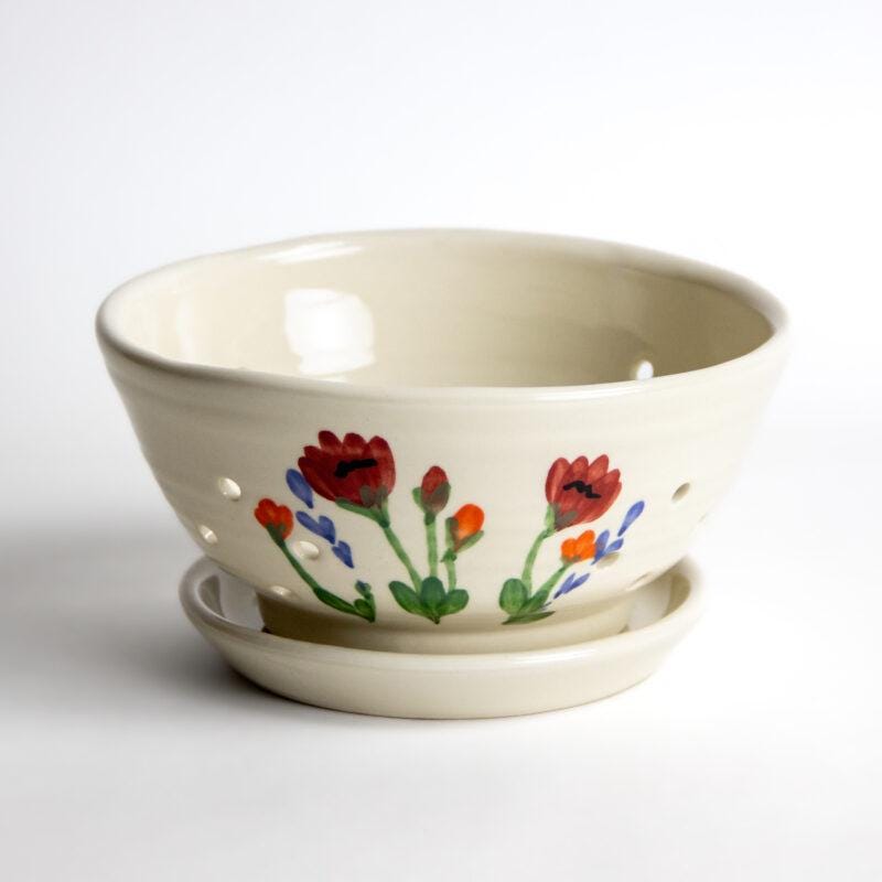 Red Poppy Flower Bowl - Etsy