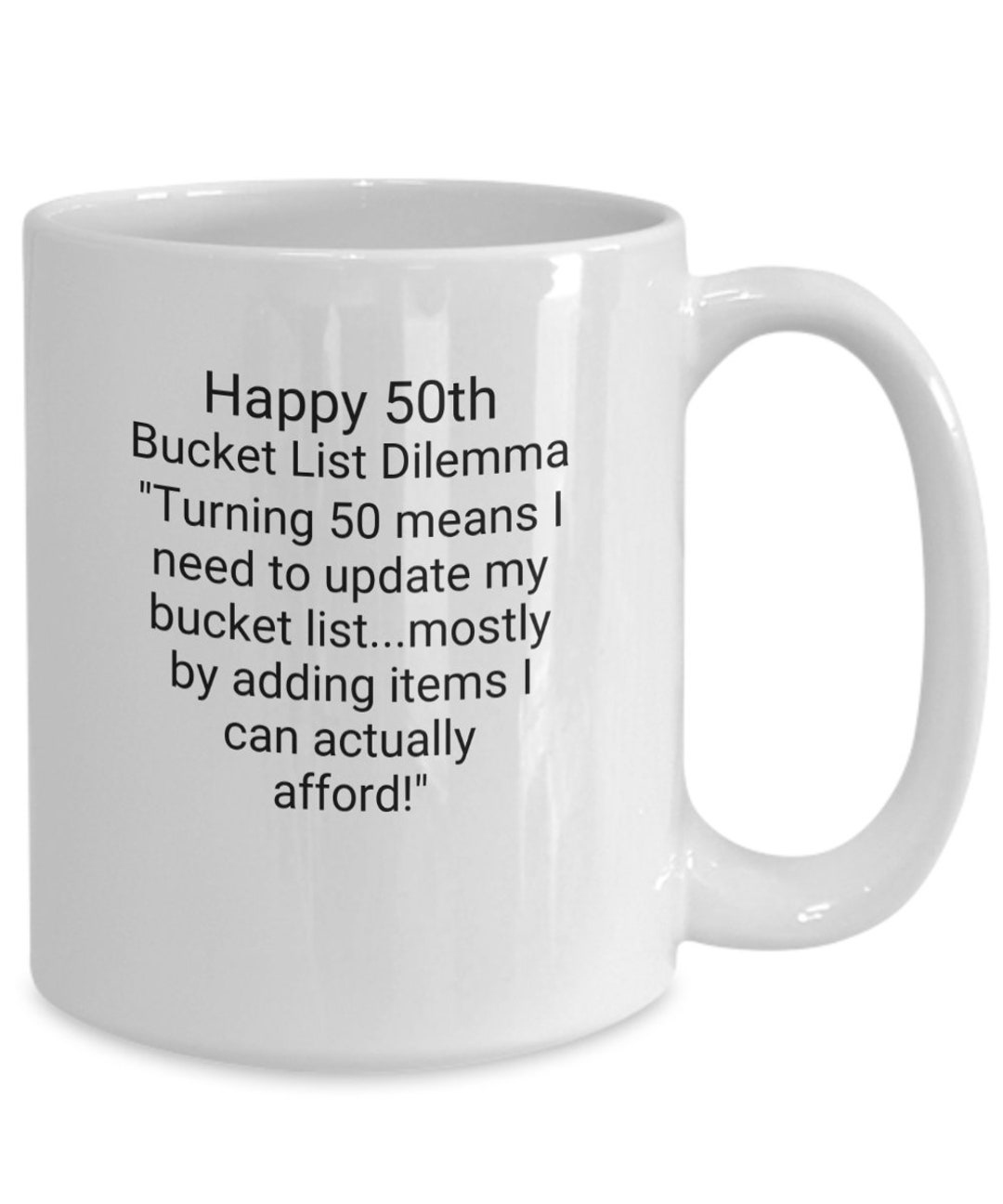 Happy 50th Birthday Bucket List Funny Message, Great Gift for Him ...