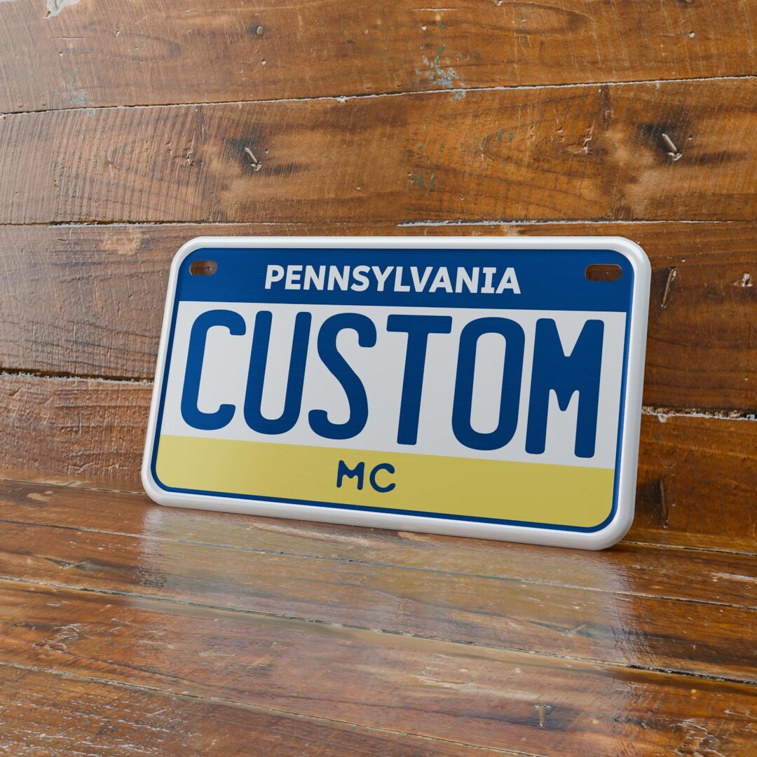 Personalized 4x7 Pennsylvania Motorcycle License Plate | Premium ...