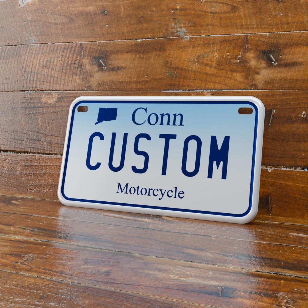 Personalized 4x7 Connecticut Motorcycle License Plate | Premium Quality ...