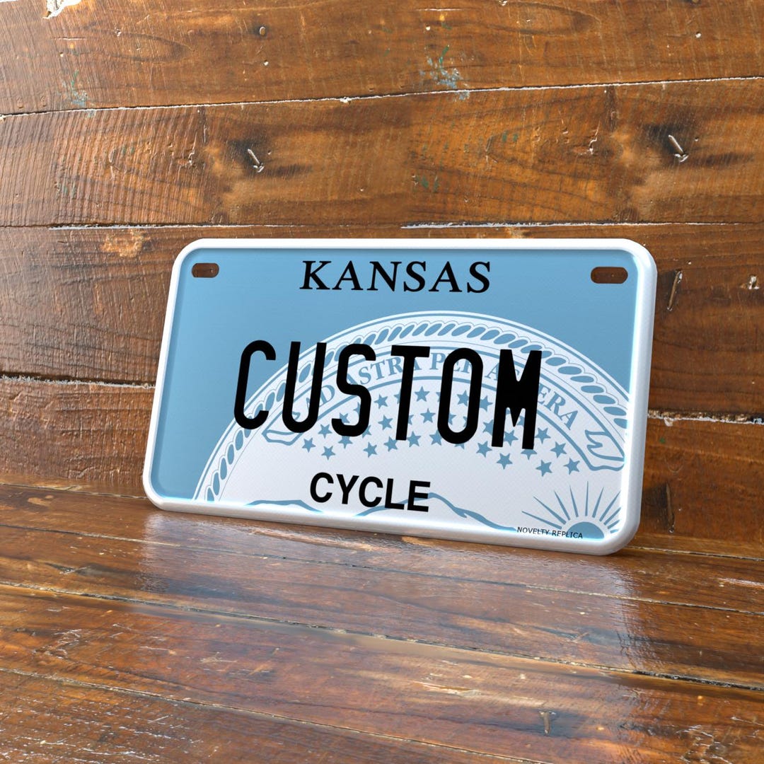 Personalized Kansas 4x7 Motorcycle ATV/UTV License Plate – Embossed ...
