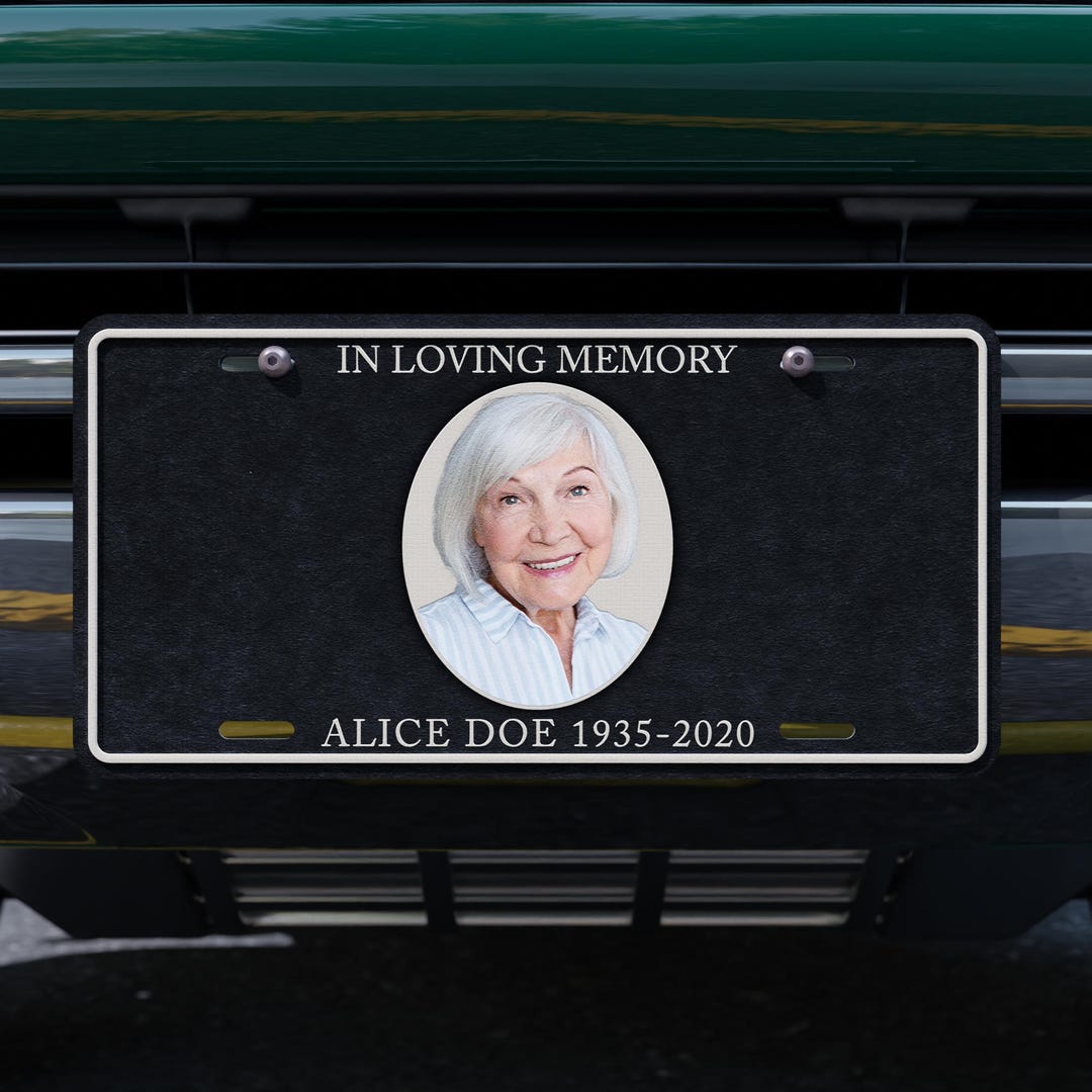 Personalized 6x12 in Memory of License Plate | Use Your Own Photo, Name ...