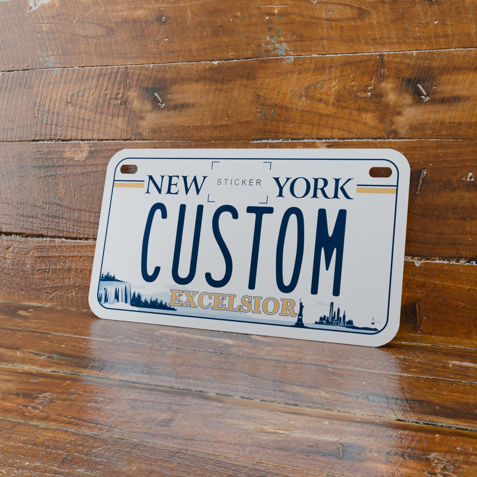 Personalized 4x7 New York Motorcycle License Plate | Premium Quality ...