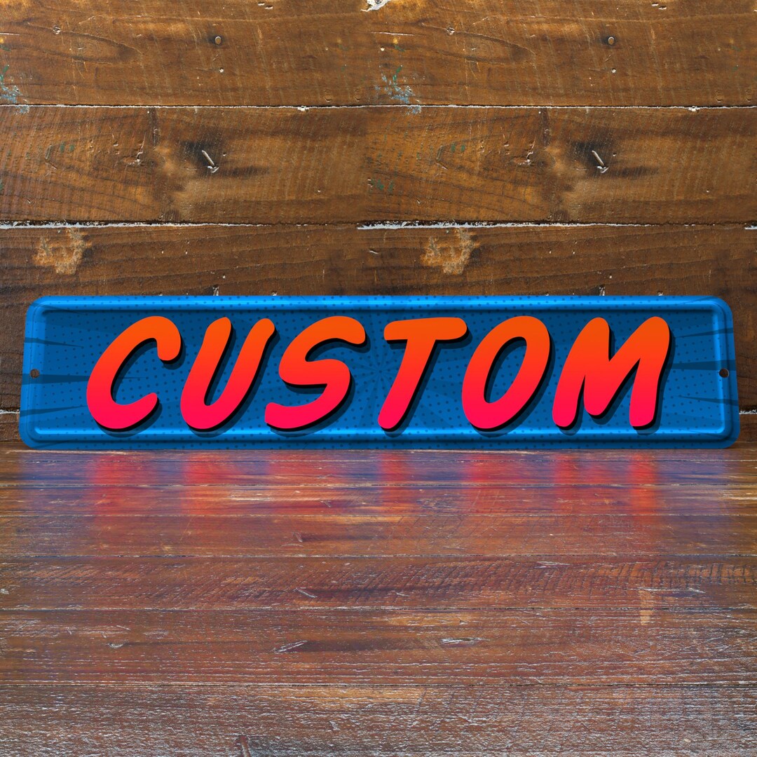 Personalized 4x18 Kids Comic Style Sign, Stamped Aluminum, One-sided - Etsy