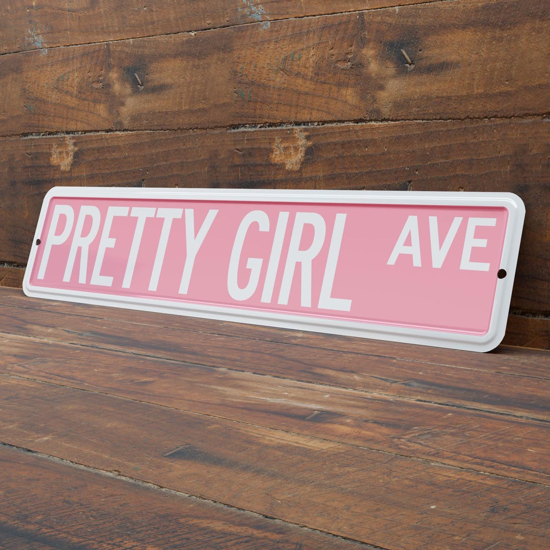 4x18 Inch PRETTY GIRL Ave Street Sign, Stamped Aluminum, One-sided - Etsy