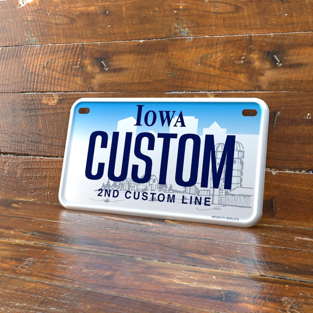 Personalized Iowa 4x7 Motorcycle ATV/UTV License Plate – Embossed Edge ...