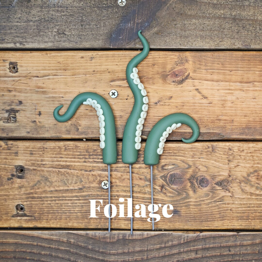 Foliage Pot Tentacles Clay Octopus Plant Decor Stake With Glow in the ...