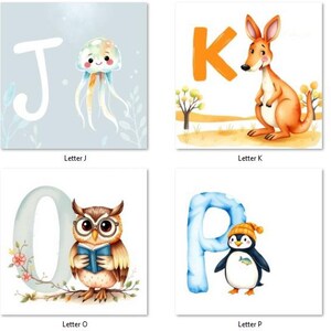 Watercolor Alphabet Printable A–Z for Kids | Animal ABC Wall Art ...